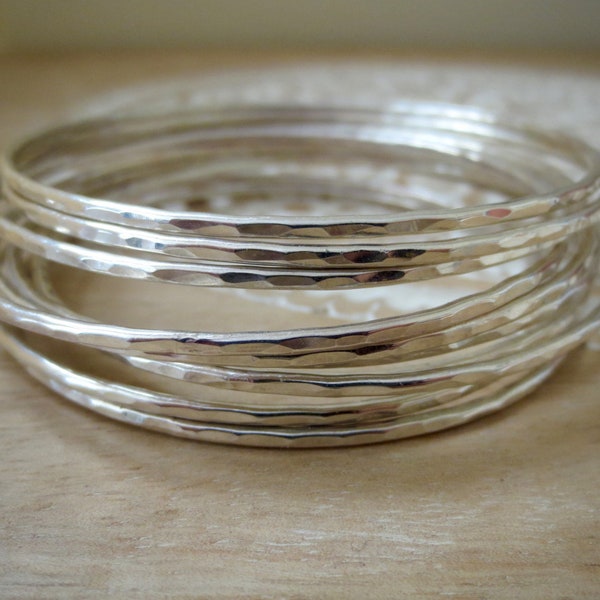 Sterling Silver Bangle Bracelet Set - Etsy