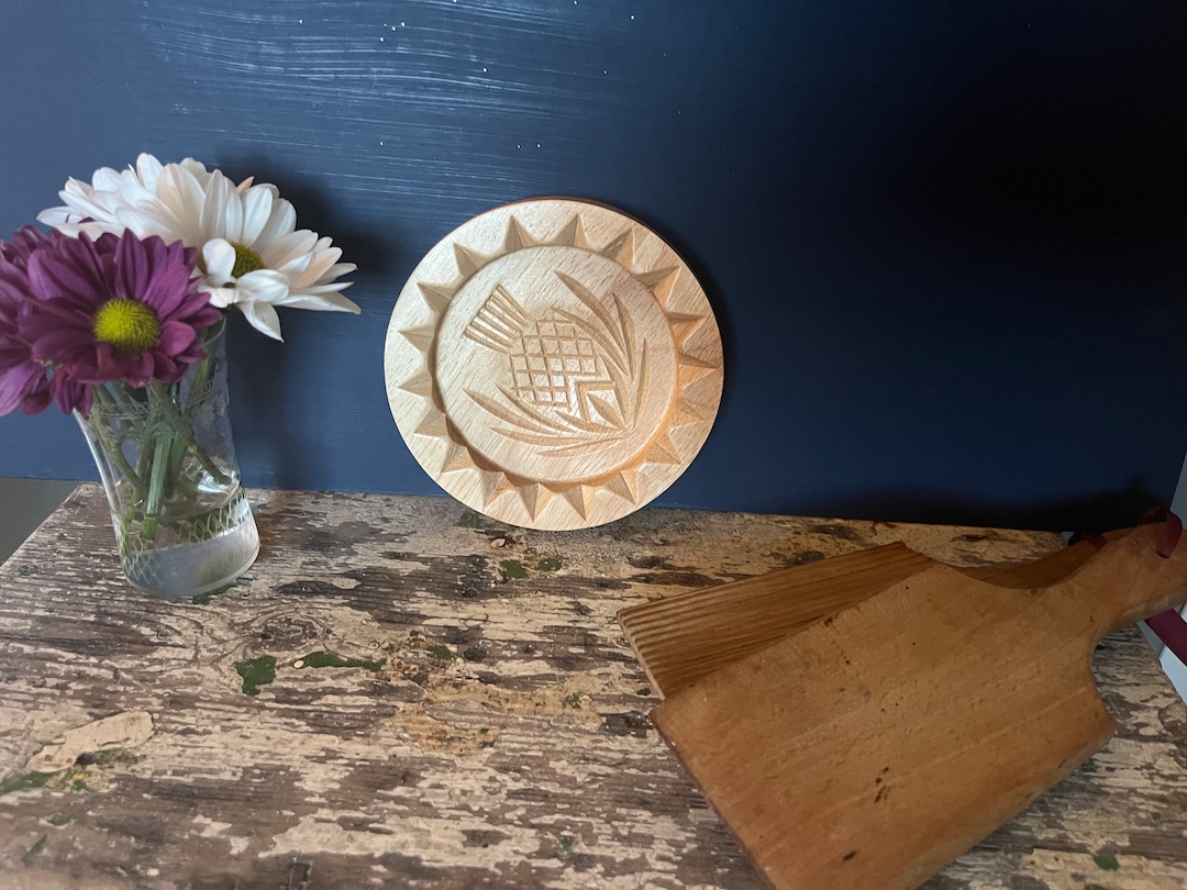 Vintage Wood Scottish Thistle Design Shortbread/ Cookie Mold / Mould - Etsy