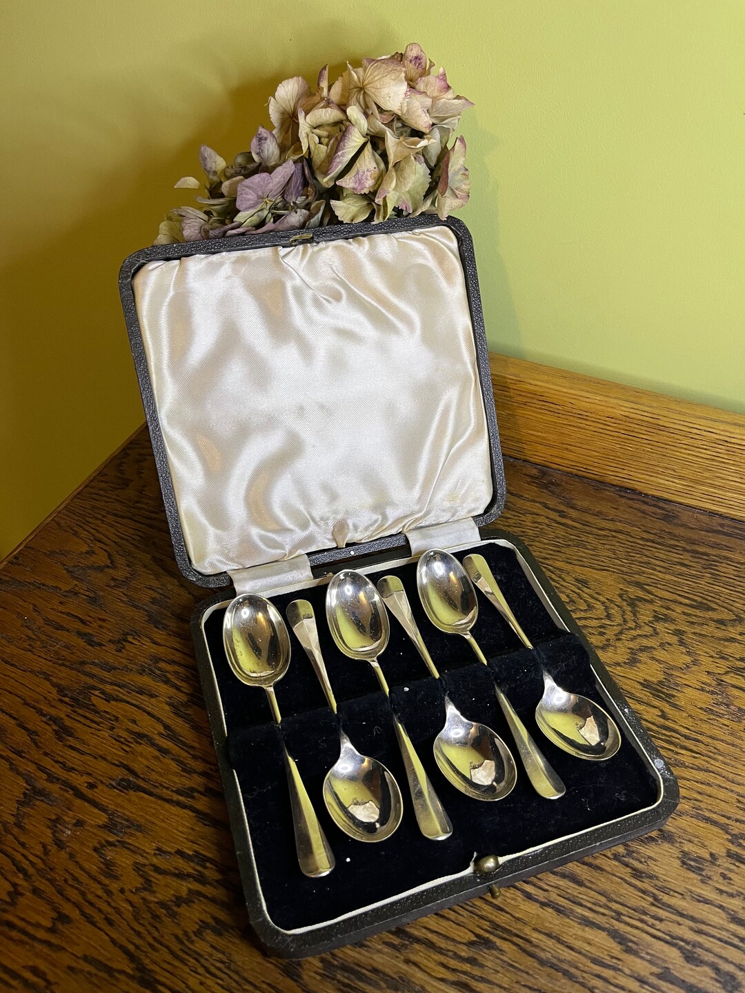 Vintage Stylish Set of 6 Sterling Silver Tea Spoons Boxed - Etsy UK