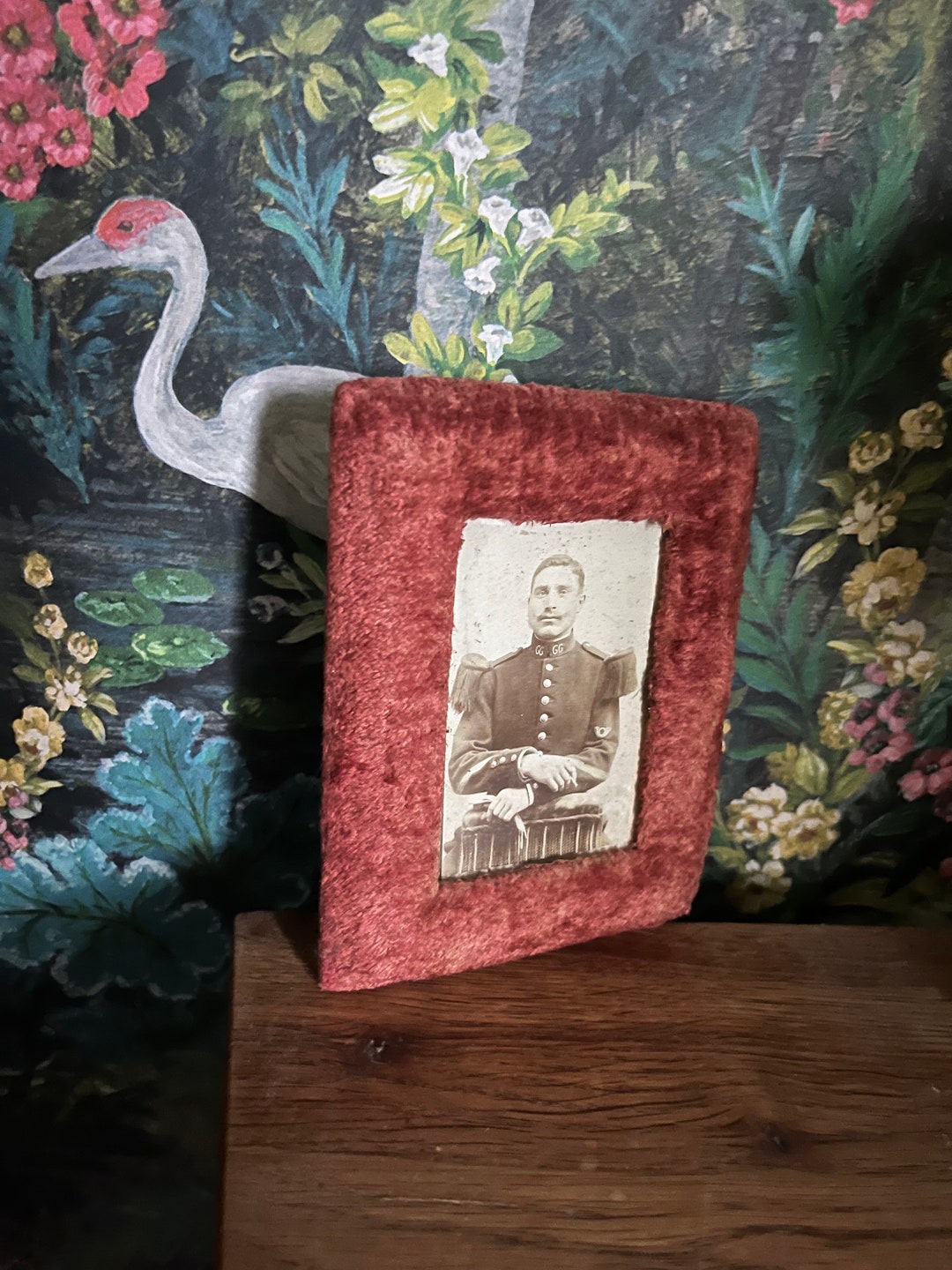 Victorian / Vintage Velvet Red Photo Frame & Military Photo - Etsy