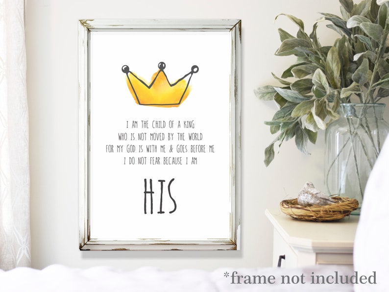 I Am The Child OF A KING Bible Verse Hanging Canvas Sign | Etsy