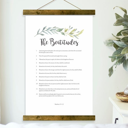The Beatitudes Matthew 5:3-12 KJV Bible Verse Wall Art - Etsy
