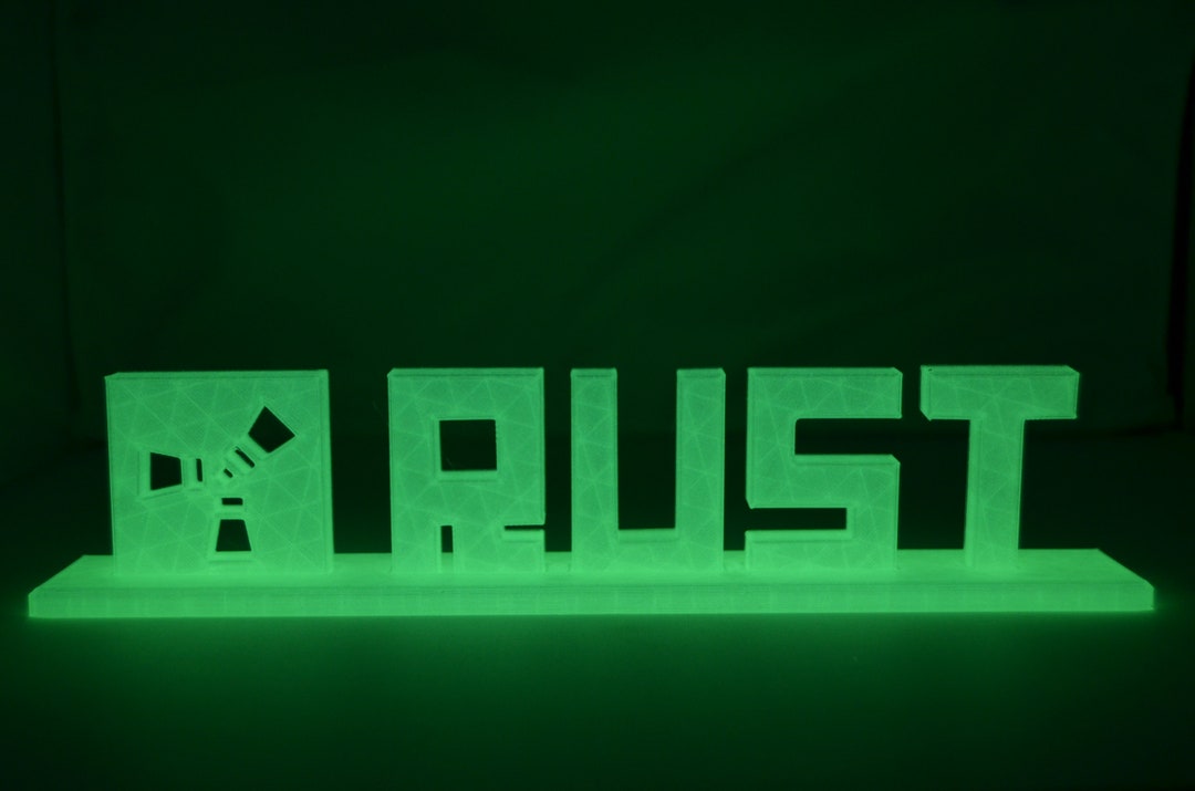 Rust Logo With Text and Stand Glow in the Dark Fan Art Gamer Gift ...