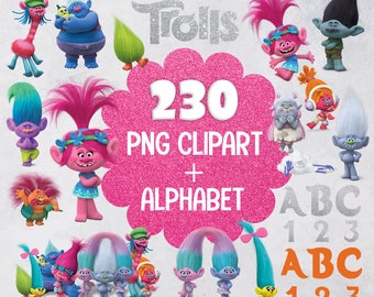 Trolls 3. Watercolor clip art frames borders buntings | Etsy