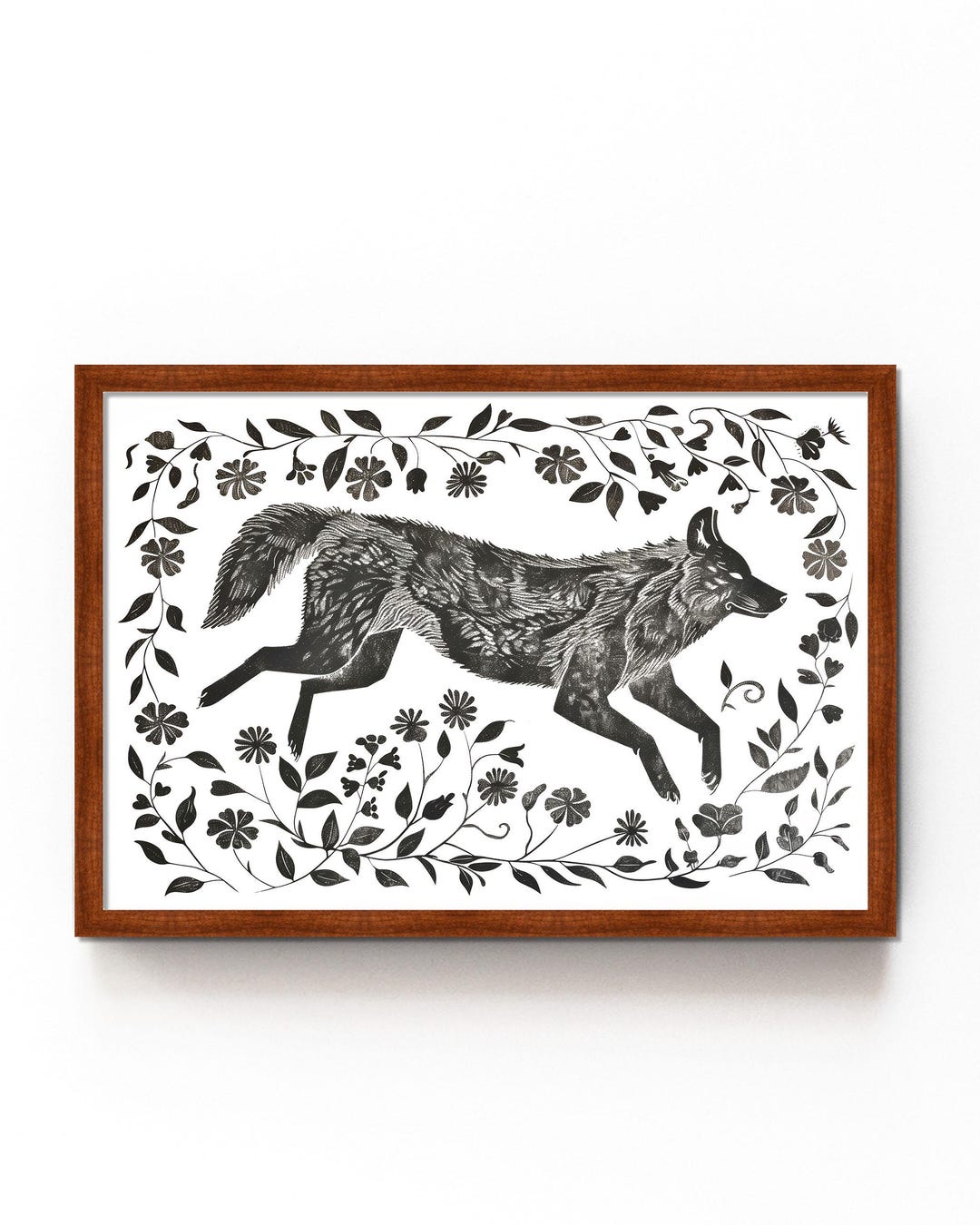 WOODLAND Wanderer Wolf Print, Large Wall Art, Coyote Wall Art, Southern ...