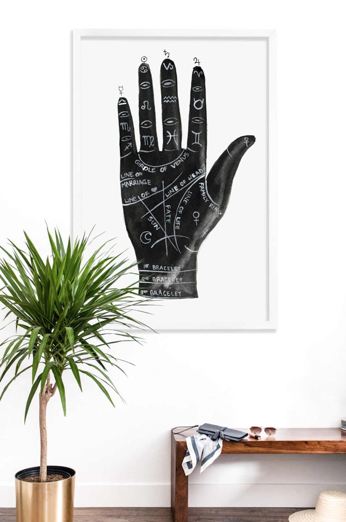 Palmistry Art Print, Palm Reading Print, Modern Wall Art, Boho Wall Art ...