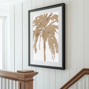 Abstract Palm Tree Art Print: Beige Tropical Coastal Decor - Etsy