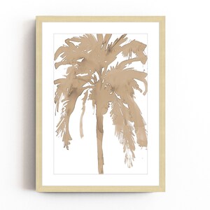 Abstract Palm Tree Art Print: Beige Tropical Coastal Decor - Etsy