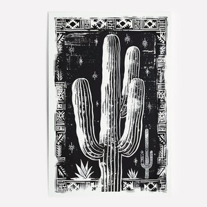 Saguaro Cactus Print: Black and White Southwestern Desert Art - Etsy