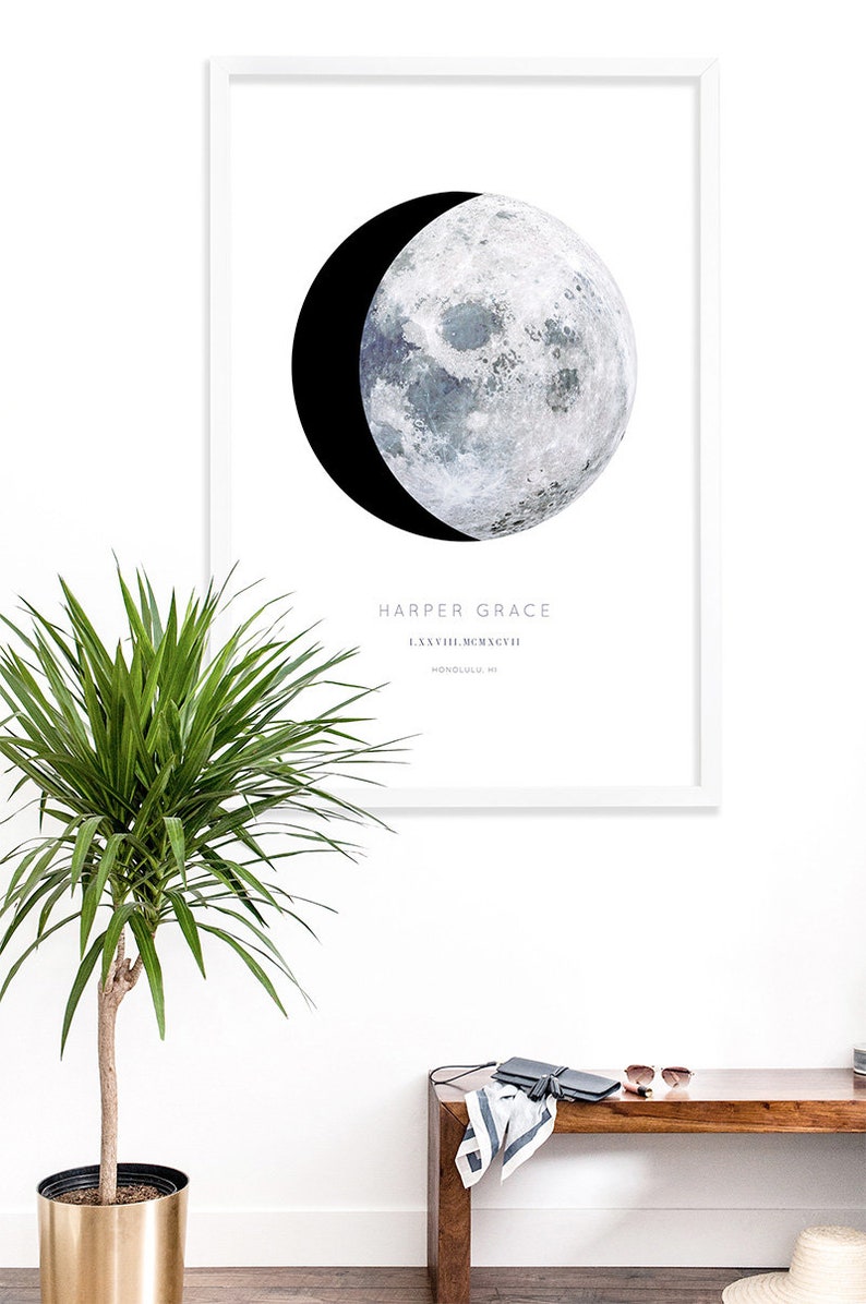Custom Moon Phase Print Birthday Gift Moon Print Custom | Etsy