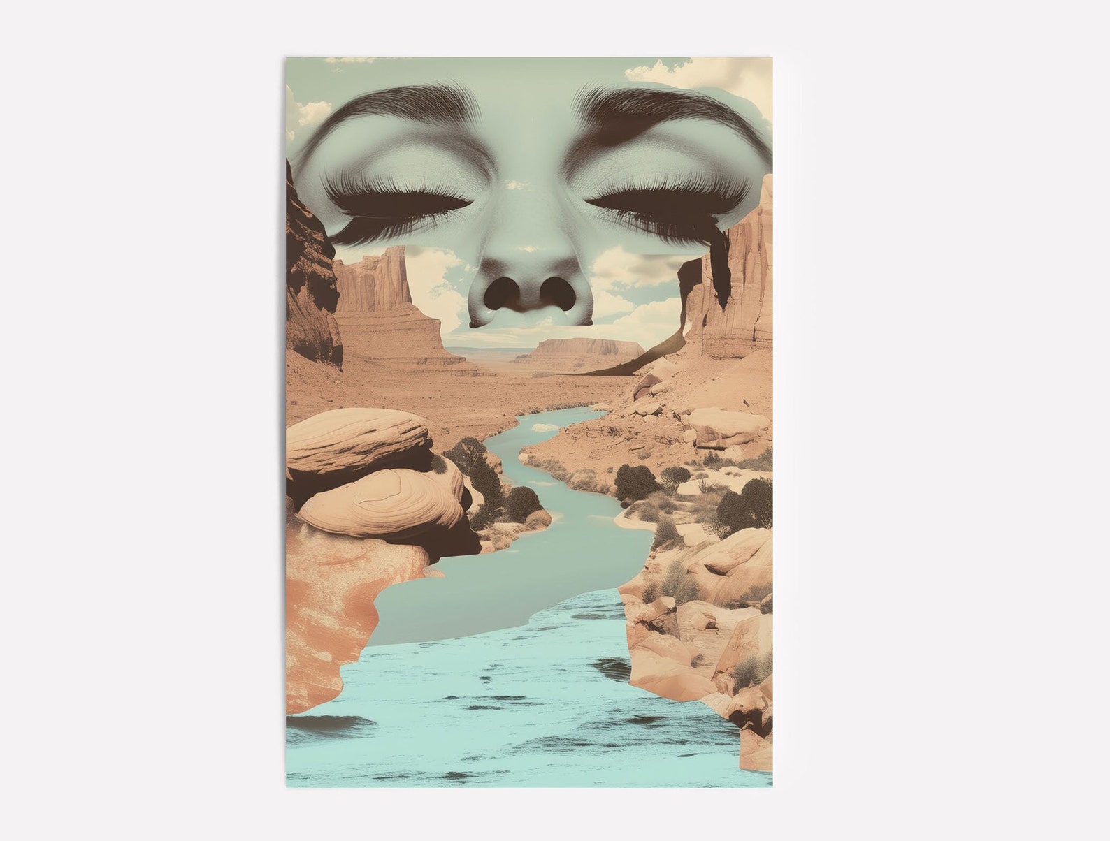 Surreal Desert Collage Print: Feminine Southwestern Landscape Art - Etsy