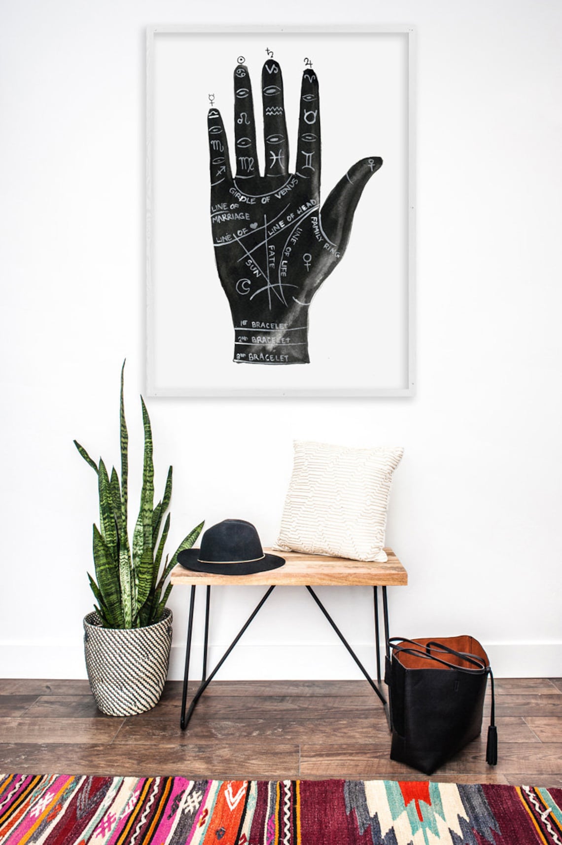 Palmistry Art Print, Palm Reading Print, Modern Wall Art, Boho Wall Art ...