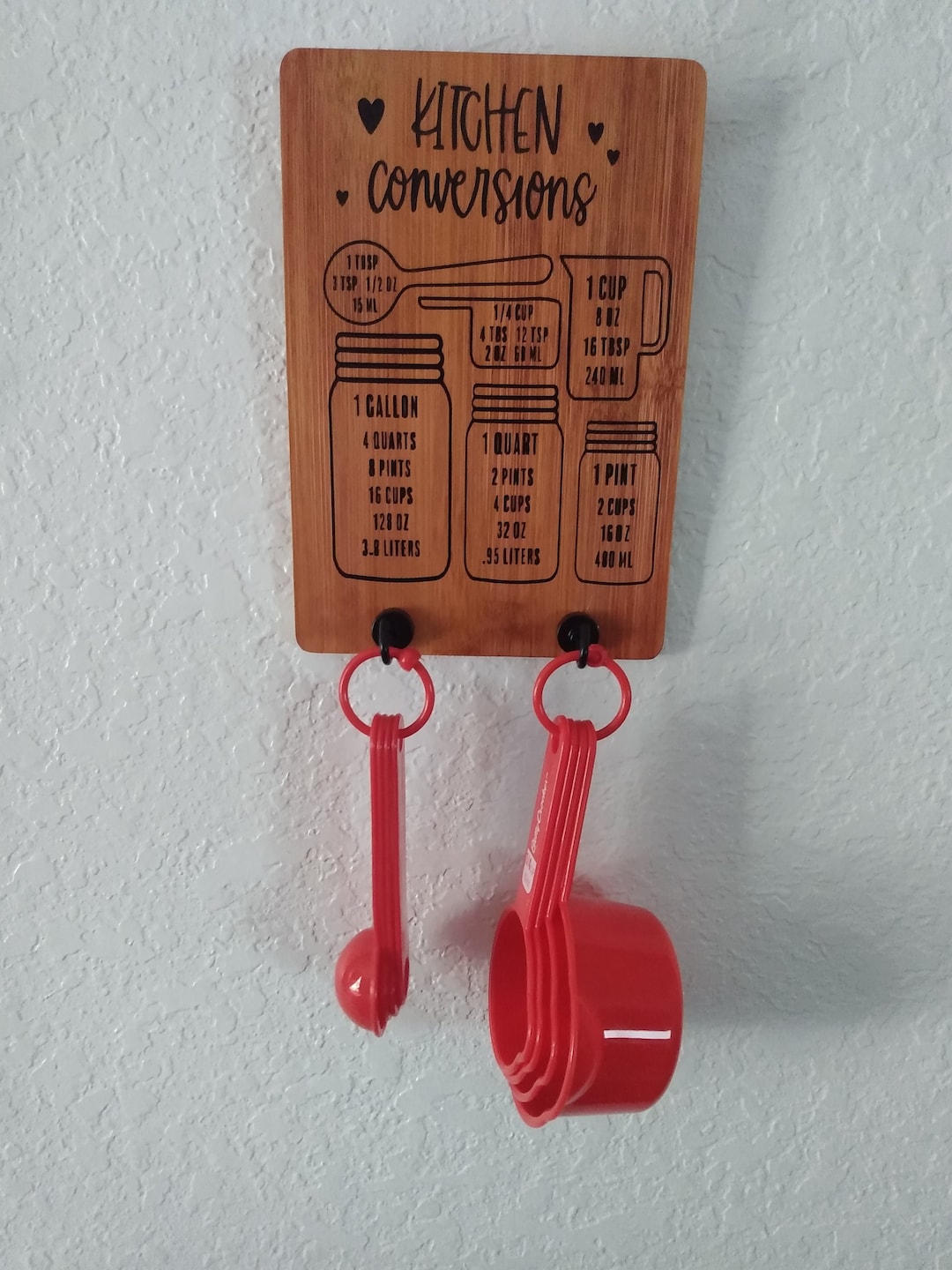 Kitchen Conversion Chart - Measuring Spoon and Cup Holder - Etsy