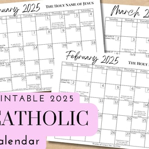 2025 Printable Catholic Monthly Calendar Liturgical Calendar With Feast ...