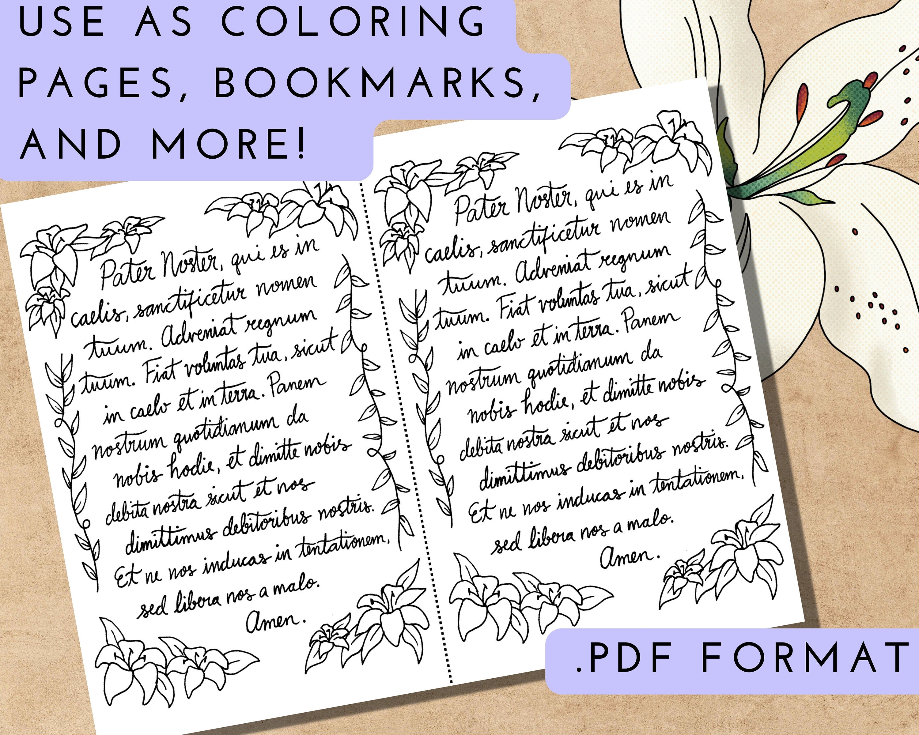 Printable Pater Noster Latin Prayer Cards | Downloadable .PDF File ...