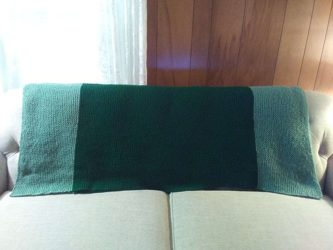 Christmas Gift Idea Hunter Green, Light Sage Afghan, Blanket, Throw ...