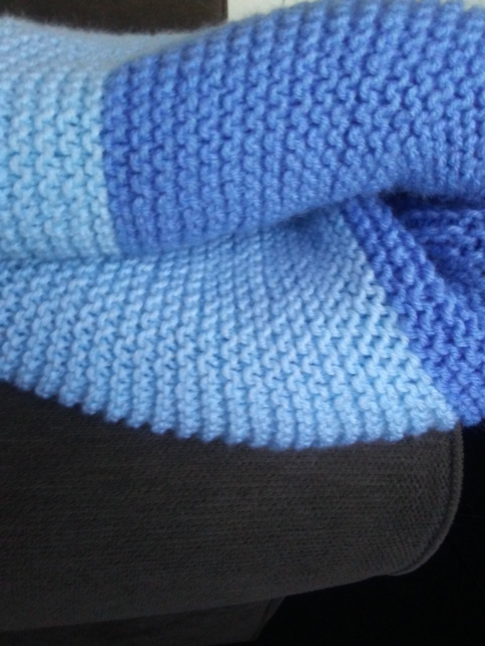 Pretty Periwinkle and Light Blue Handmade Knit Afghan Couch | Etsy