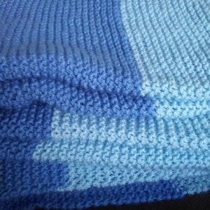Pretty Periwinkle and Light Blue Handmade Knit Afghan Couch | Etsy