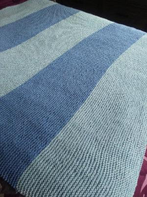 Pretty Periwinkle and Light Blue Handmade Knit Afghan Couch Throw ...