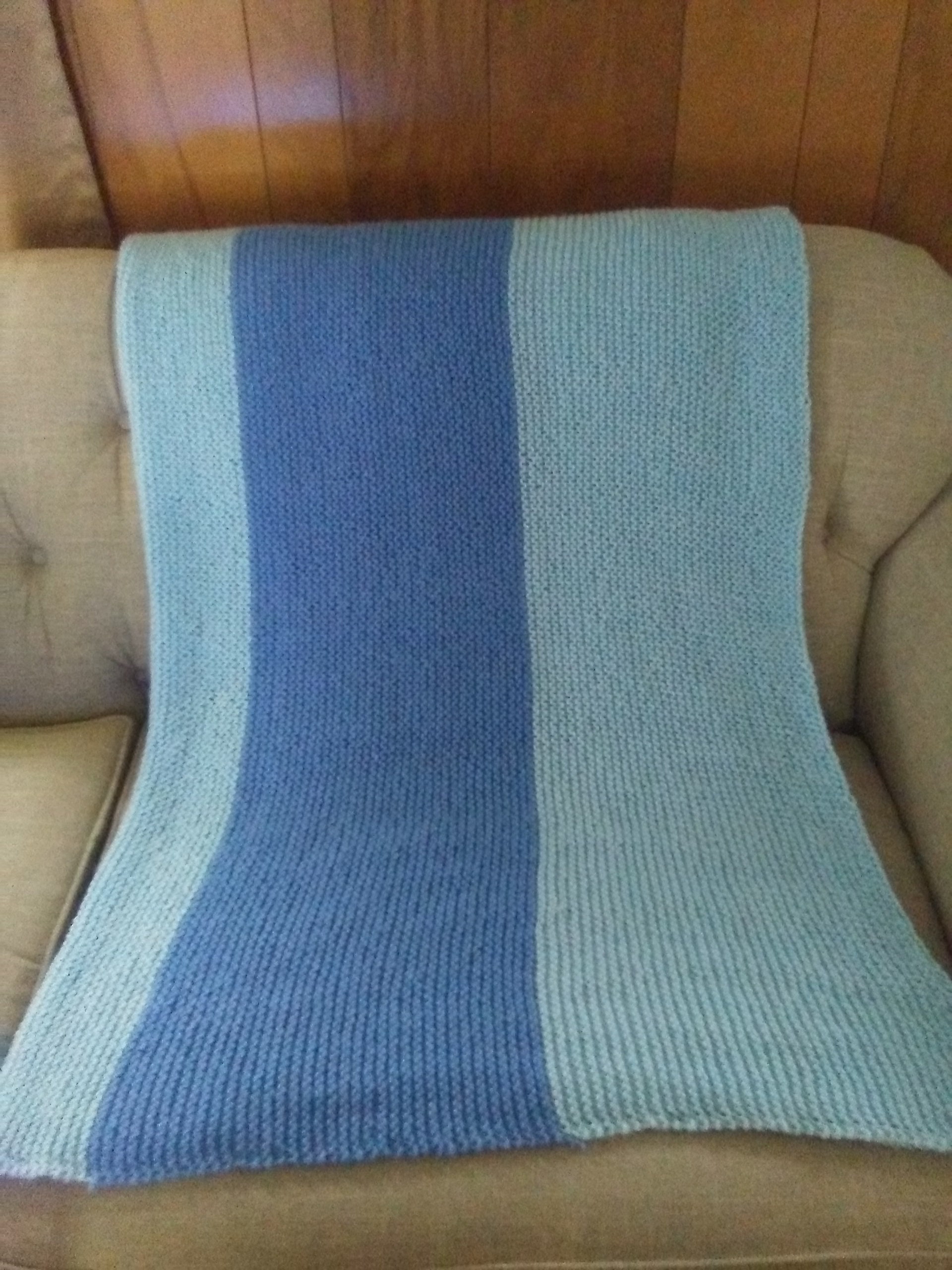 Pretty Periwinkle and Light Blue Handmade Knit Afghan Couch Throw ...