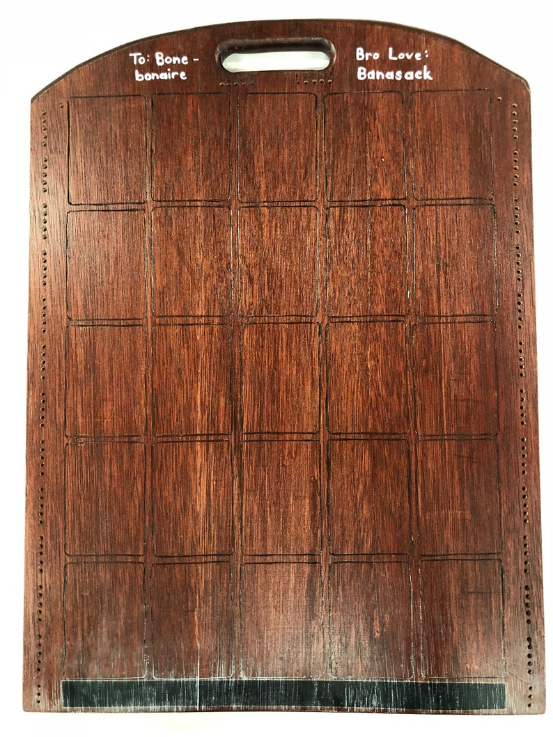 Cross Cribbage Board Mahogany Wood Etsy
