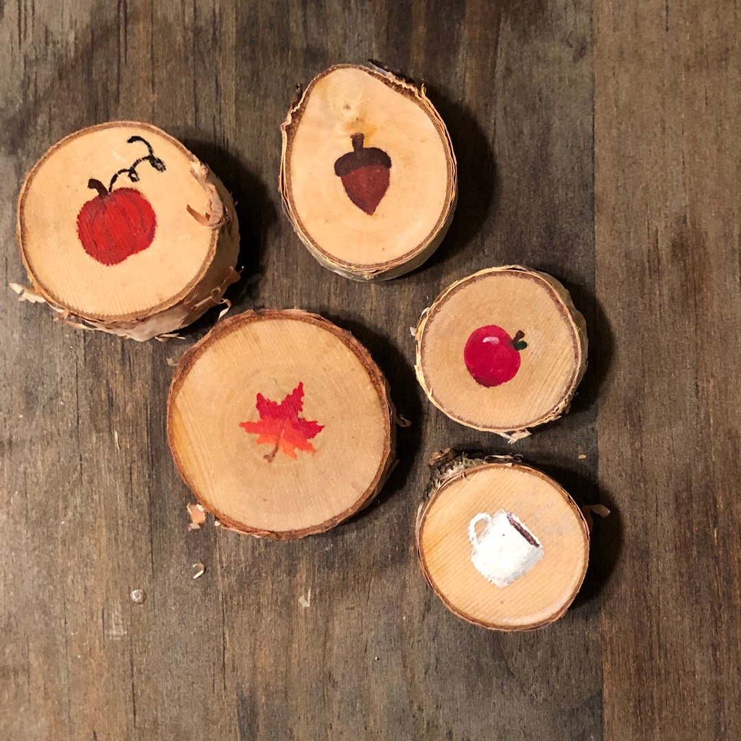 Fall Themed Magnets - Painted Designs - Etsy