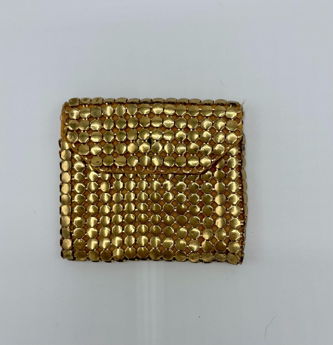 Vintage 1950s Gold Chain Metal Mesh Coin Purse Fully Lined Snap Closure ...