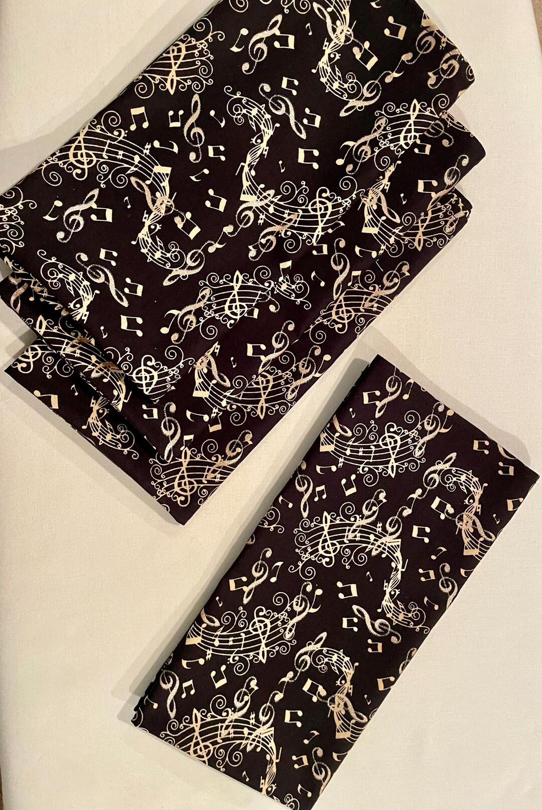 Musical Notes Gold Print on Black Cotton Napkins 4 Ps 18 X 18 Inches - Etsy