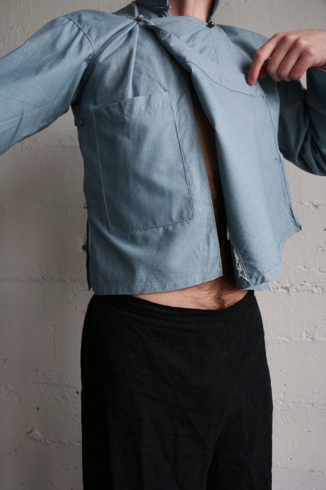 Vintage Mandarin Top With Knot Buttons and Cheongsam Collar - Etsy