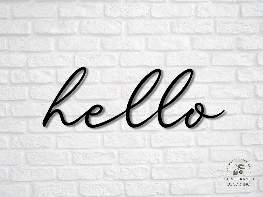 Hello Sign - Hello Wall Sign - Entryway Sign - Hello Cutout - Welcome ...