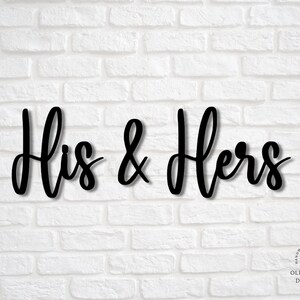 His and Hers Sign - His and Hers Wall Sign - Bedroom Wall Sign - His ...
