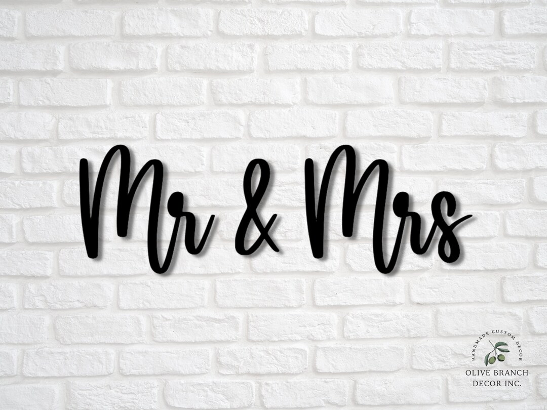 Mr and Mrs Sign - Mr and Mrs Wall Sign - Bedroom Wall Sign - Mr and Mrs ...
