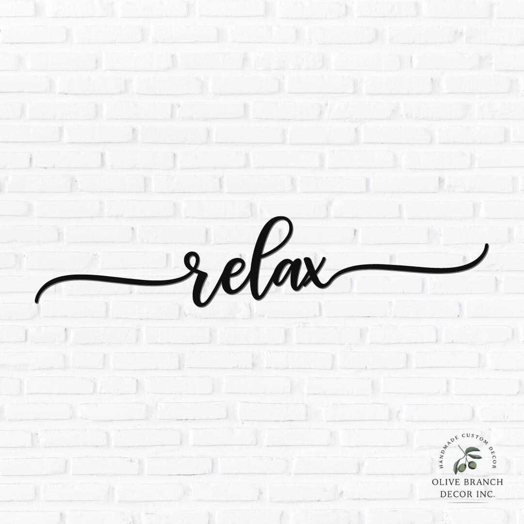 Relax Sign Relax Wall Sign Relax Cutout Relax Sign for Wall Bathroom ...