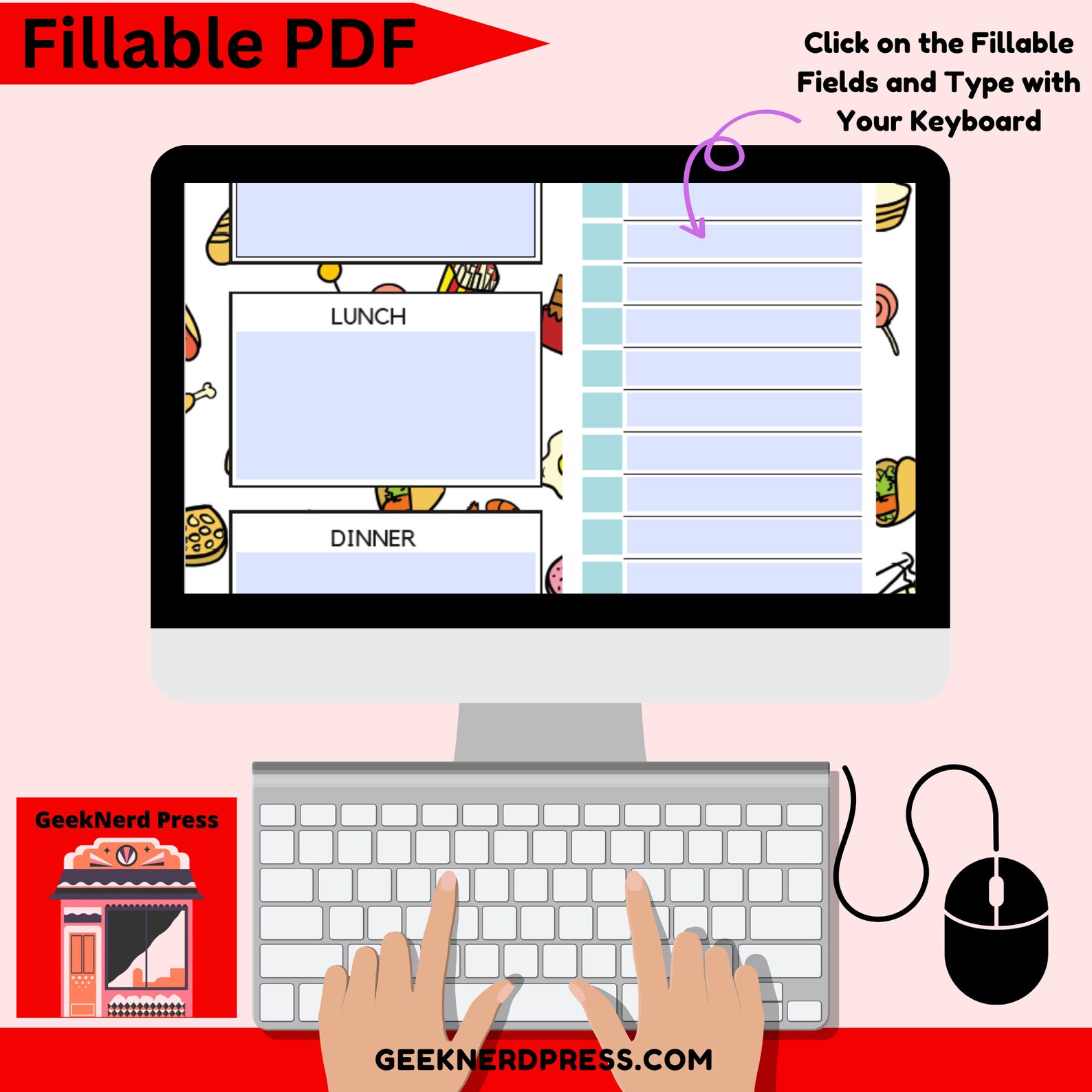 Daily Meal Planner Fillable Pdf/digital Meal Planner/editable Daily ...
