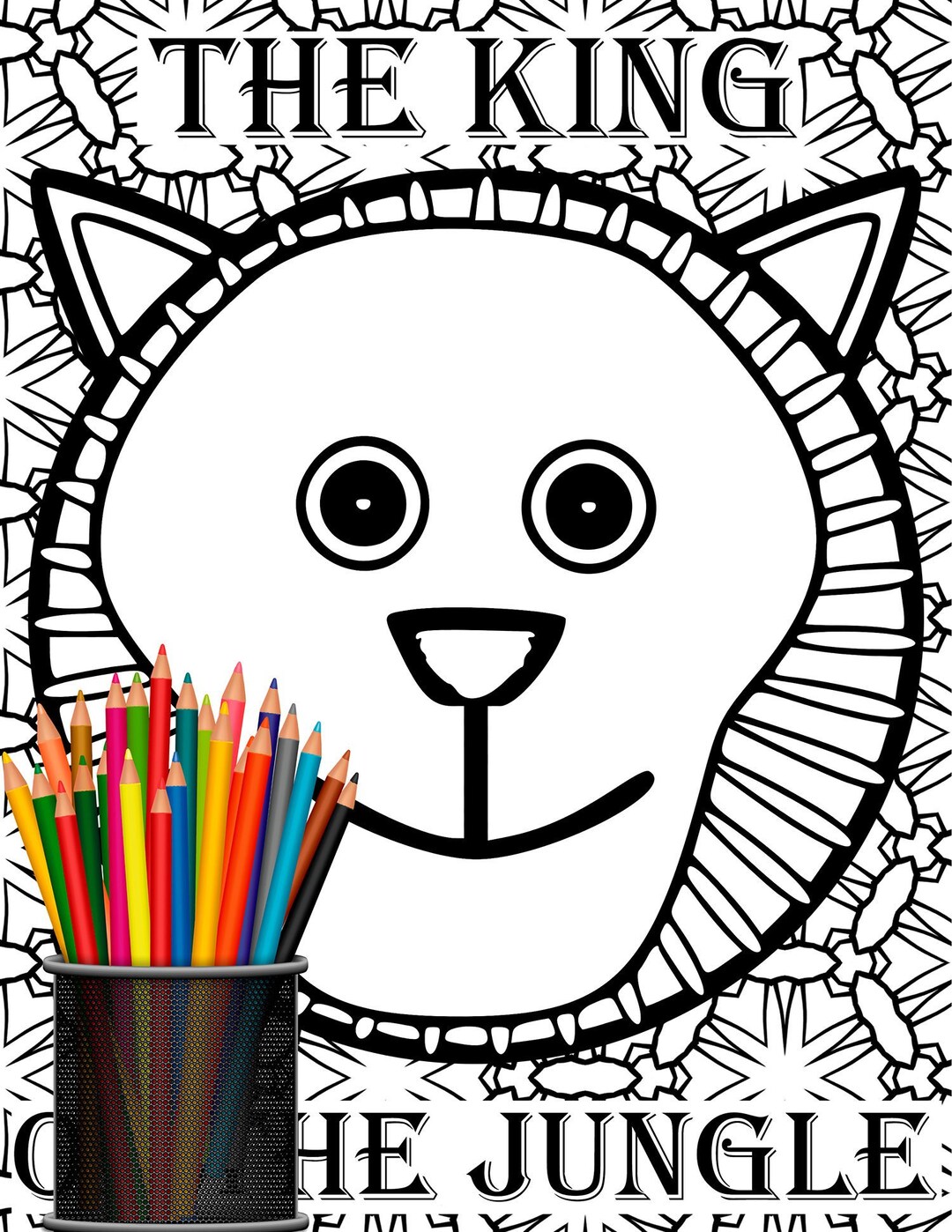 King of the Jungle | Lion Coloring Page | Adult Coloring Page ...