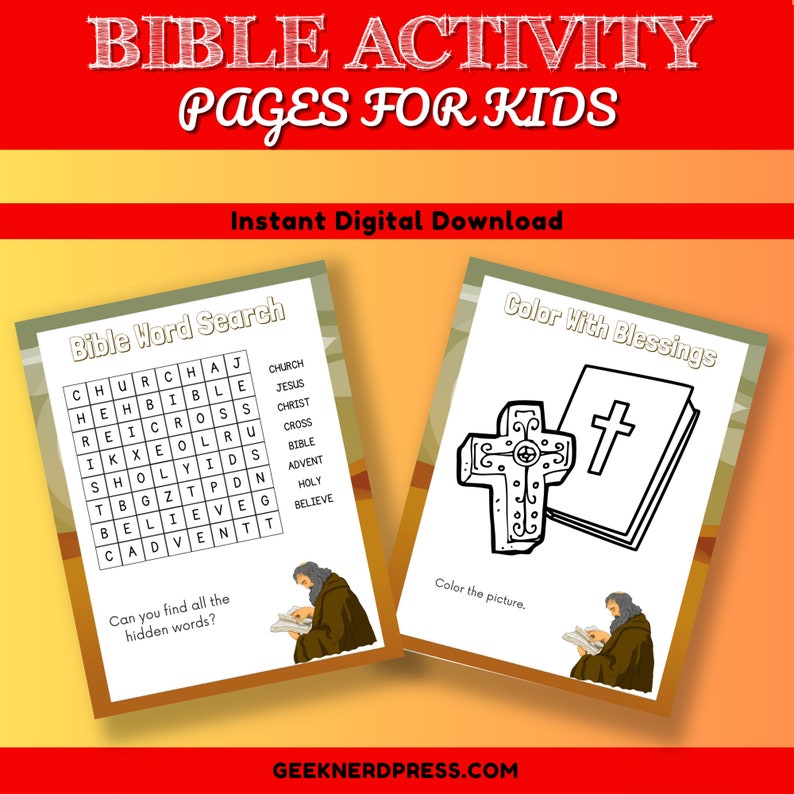 Bible Activity Pages for Kids | Party Game | Fun Church Games | Digital ...
