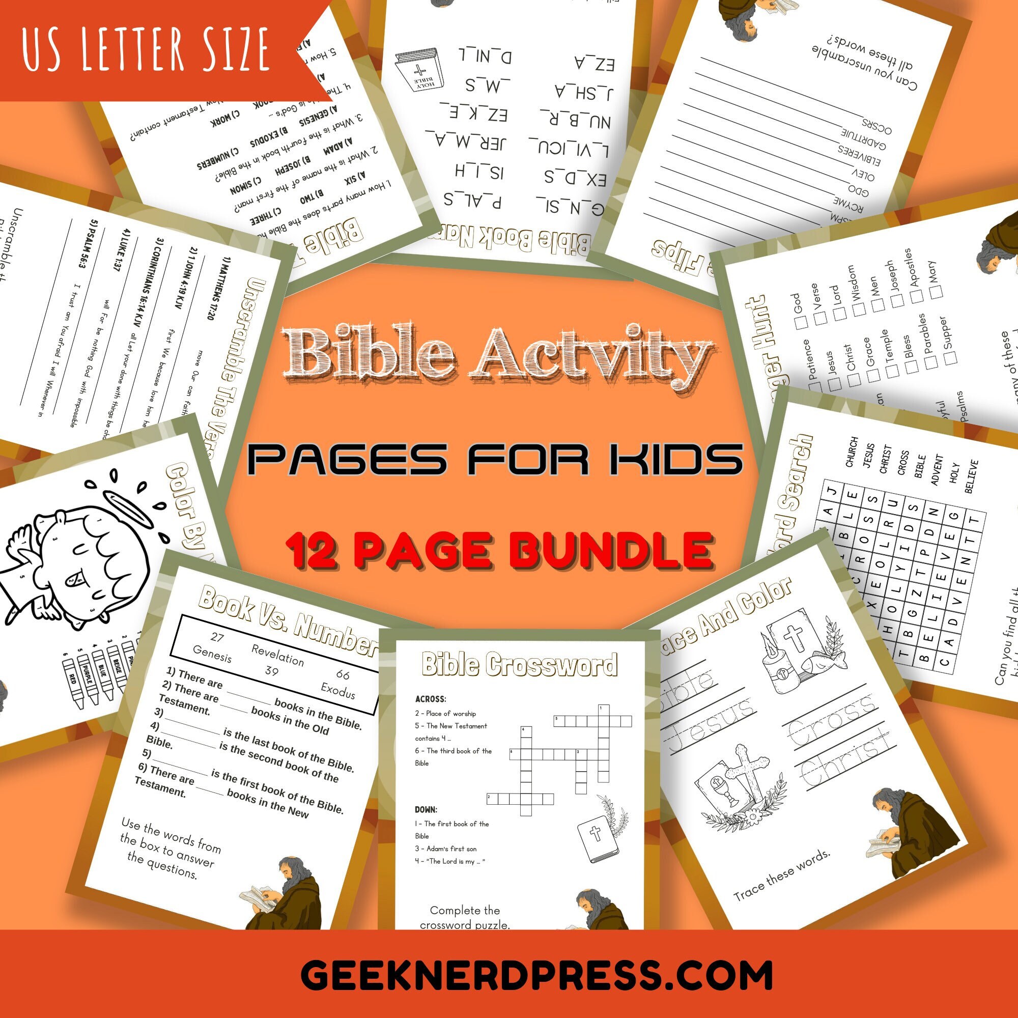 Bible Activity Pages for Kids | Party Game | Fun Church Games | Digital ...