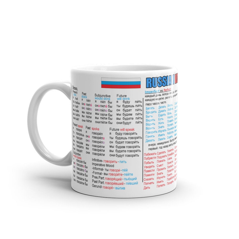 Russian Verb Mug With Prefixes Imperfect Vs Perfect - Etsy