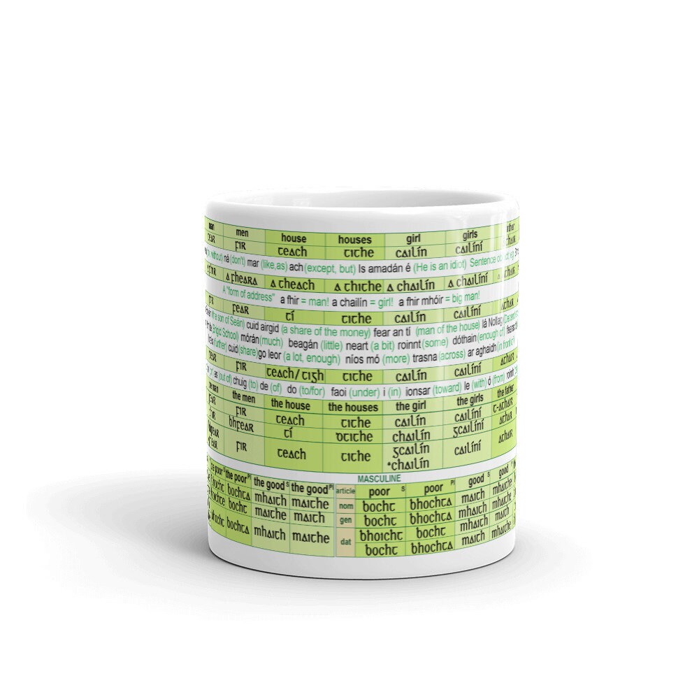 Irish Gaeilge Declensions Mug - Etsy
