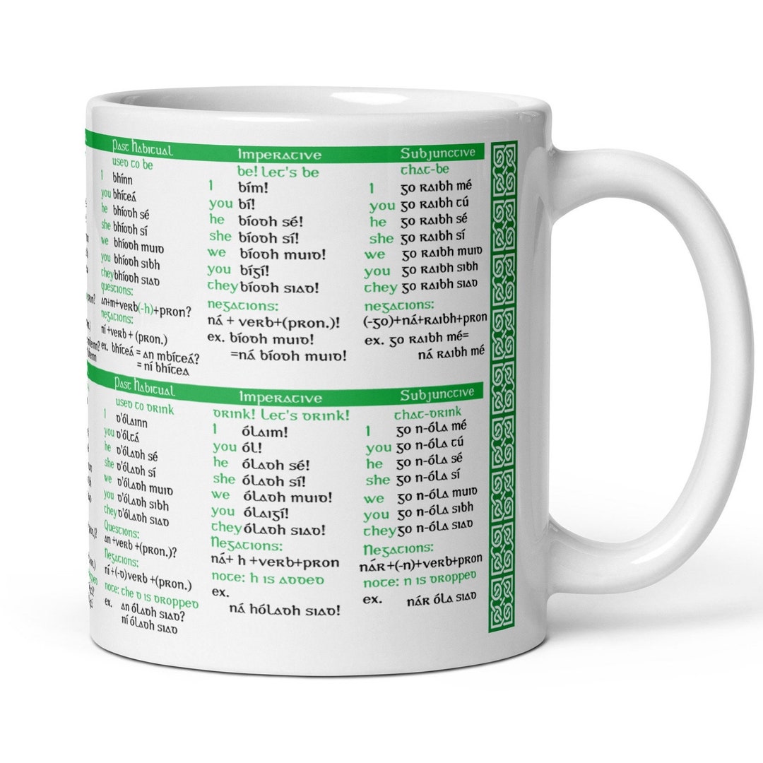 Irish Gaeilge Conjugation Mug – ól and Bí - Etsy