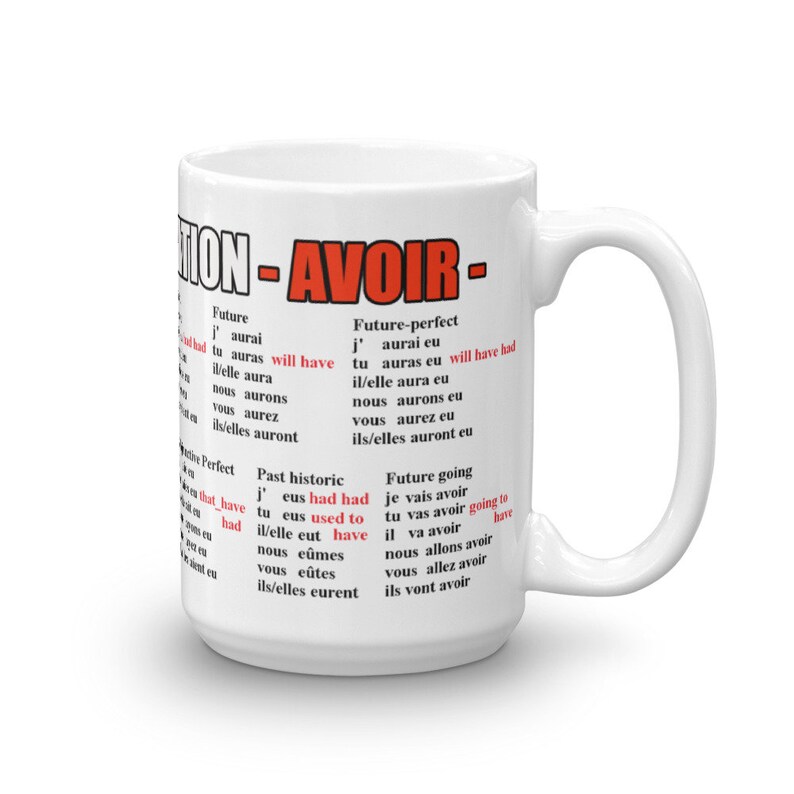 French Avoir Conjugation Mug - Etsy