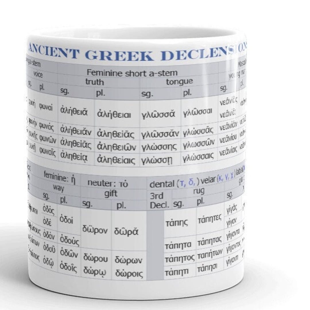 Ancient Greek Declensions Mug - Etsy
