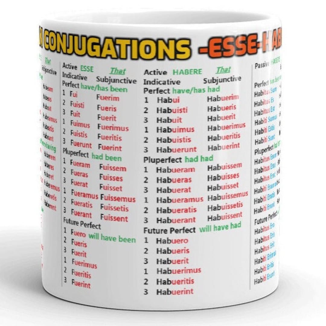 Latin Esse & Habere Conjugation Mug - Etsy Canada