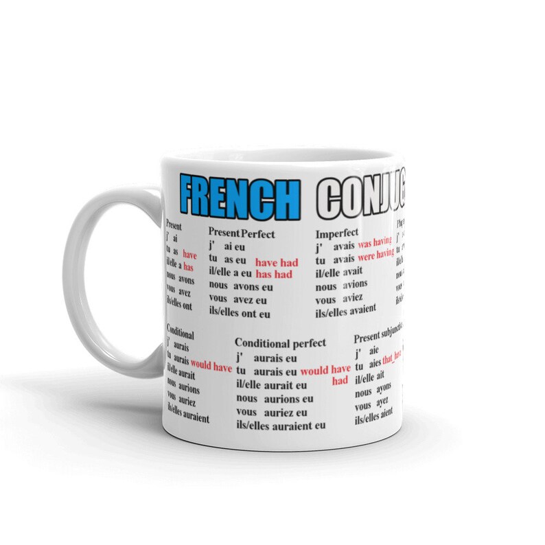 French Avoir Conjugation Mug - Etsy