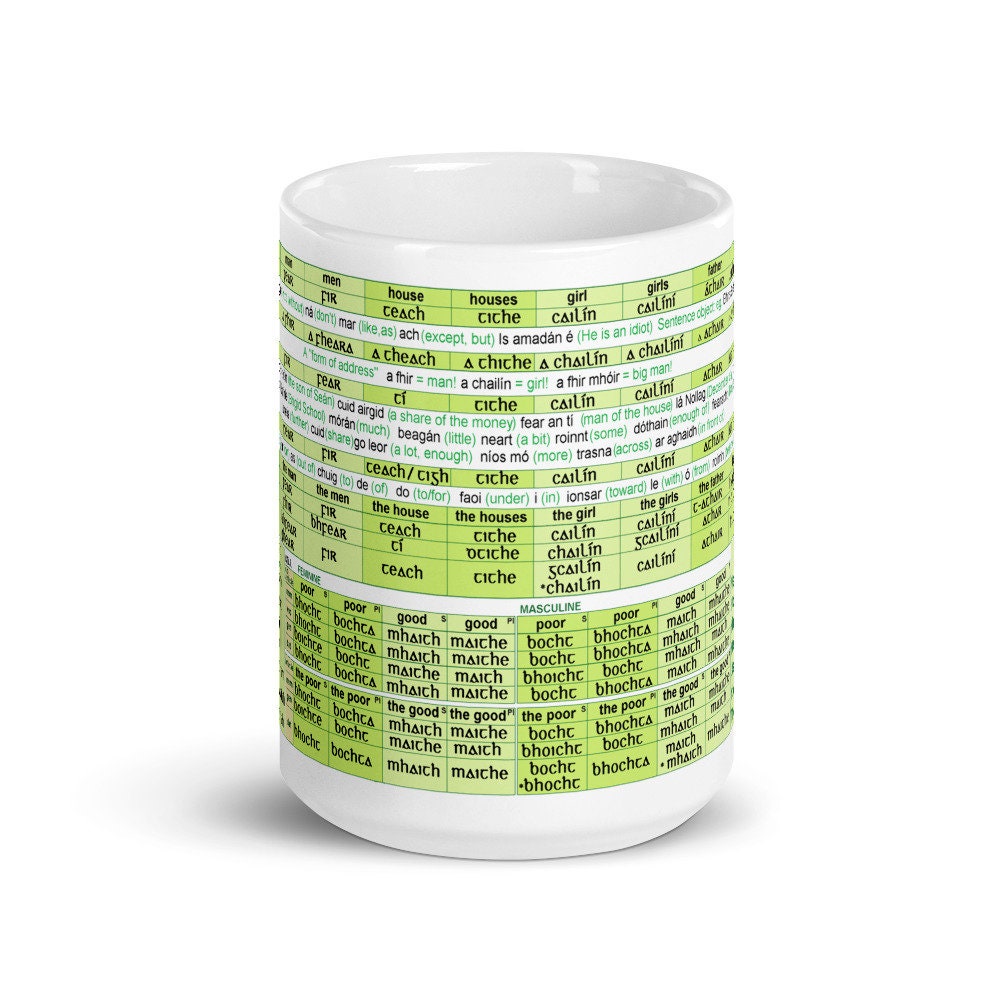 Irish Gaeilge Declensions Mug - Etsy