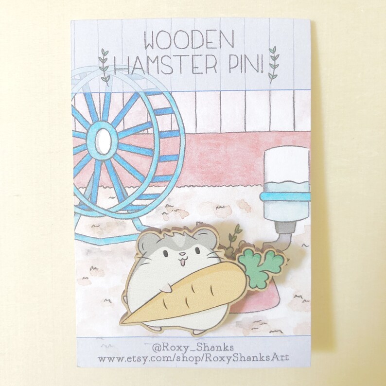 Hamster Pins Wooden Hamsters Cute Gift Pin Hammy - Etsy