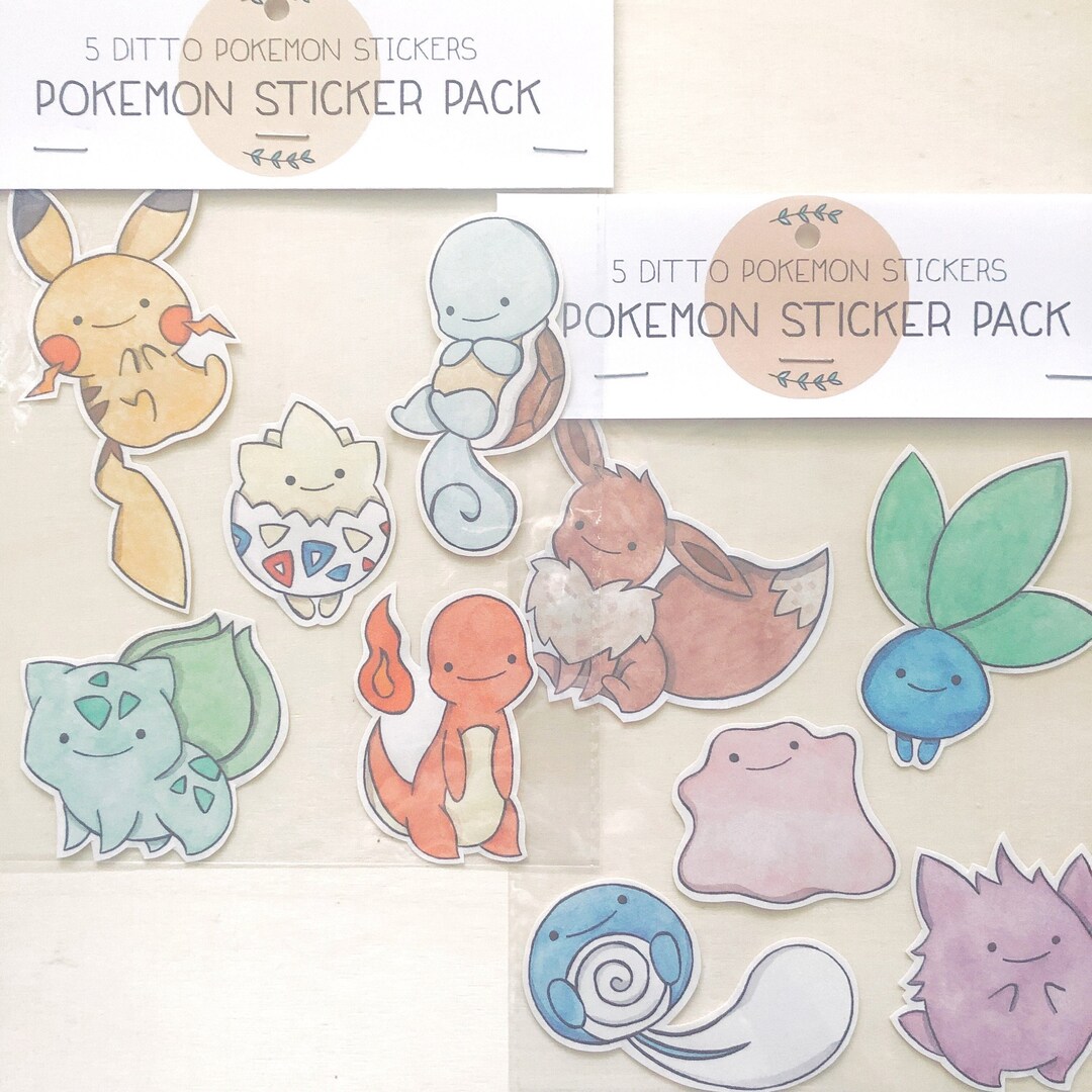 Ditto Themed Pokemn Sticker Packs Geeky Gift Sticker Pack Pikachuu Cute ...