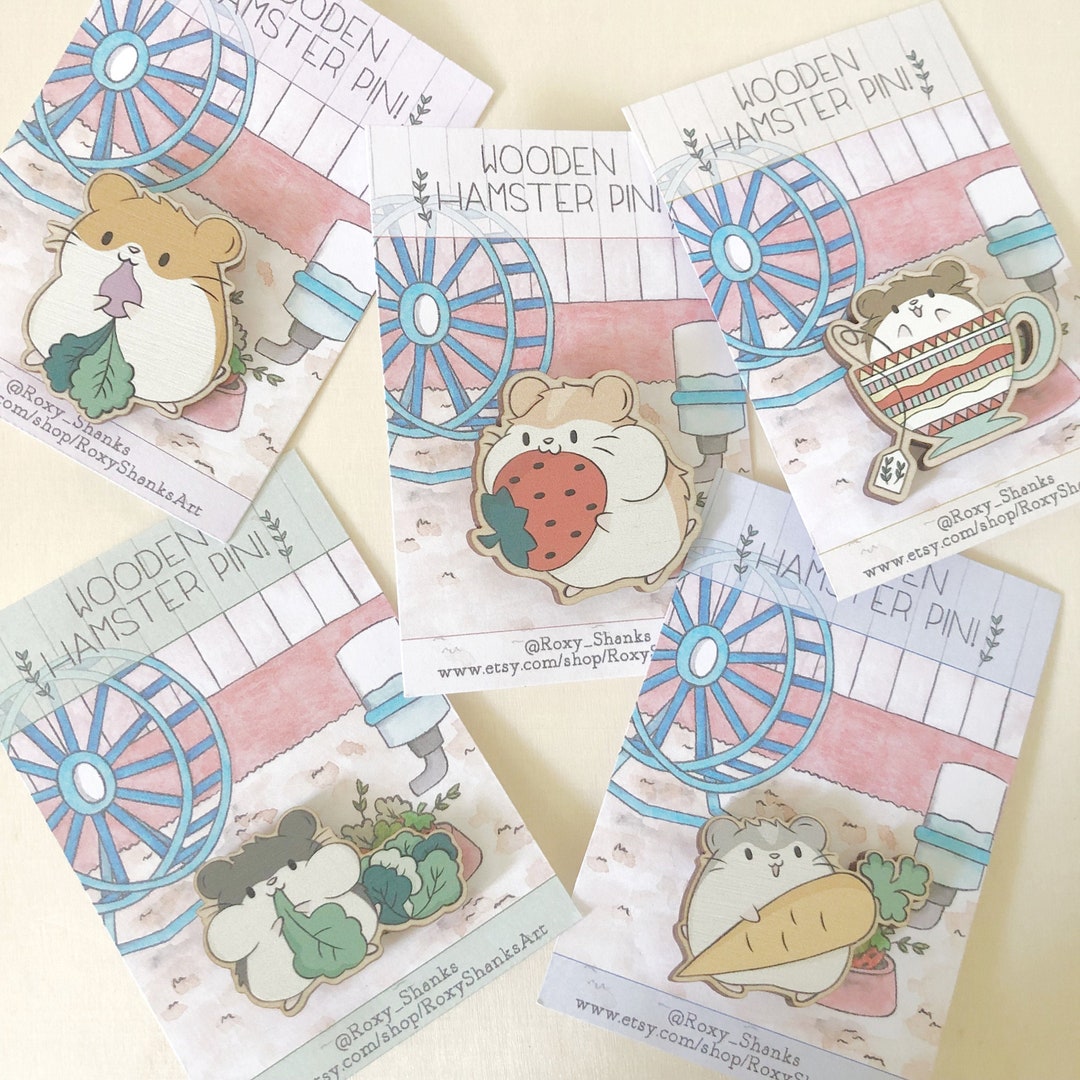 Hamster Pins Wooden Hamsters Cute Gift Pin Hammy - Etsy