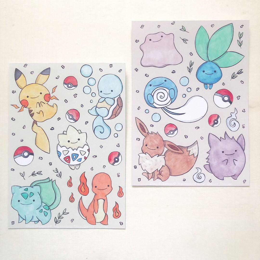 A6 Prints Pokemn Print Cute Gift Dittoo Geeky Anime Gaming - Etsy