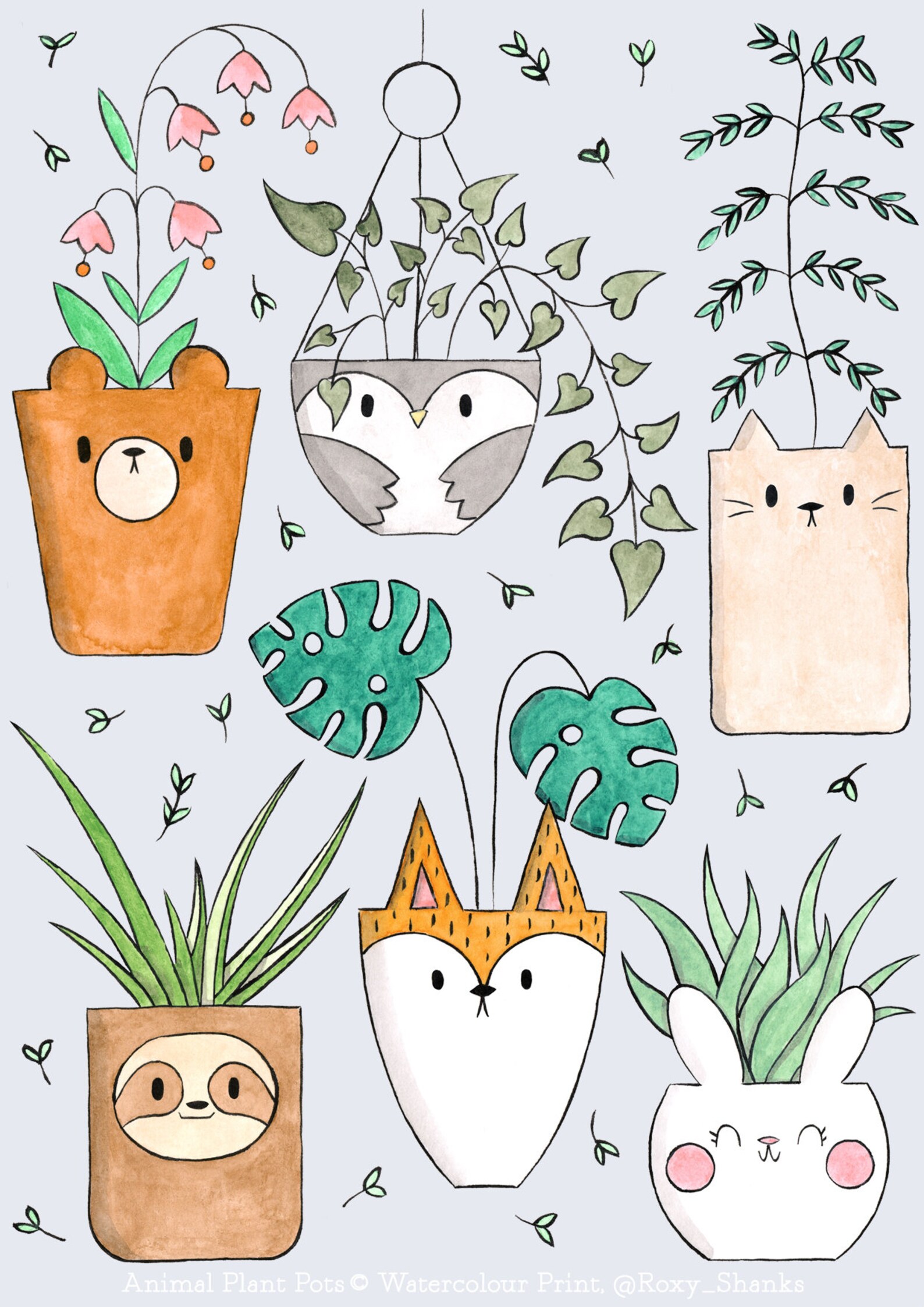 A6 Geeky Cute Prints ALL PRINTS Llama Sloth Plants Pokemon - Etsy